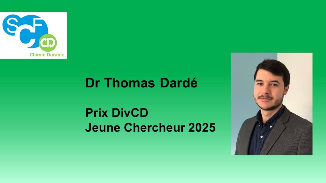 Prix DivCD Jeune Chercheur 2025 : Thomas Dardé - Société Chimique de ...
